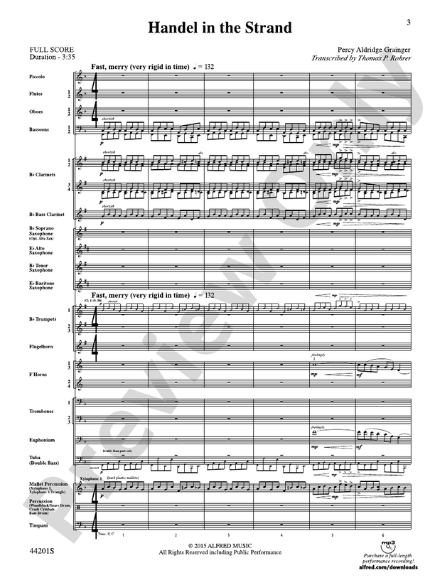 Handel in the Strand: Score: Concert Band Score - Digital Sheet Music ...