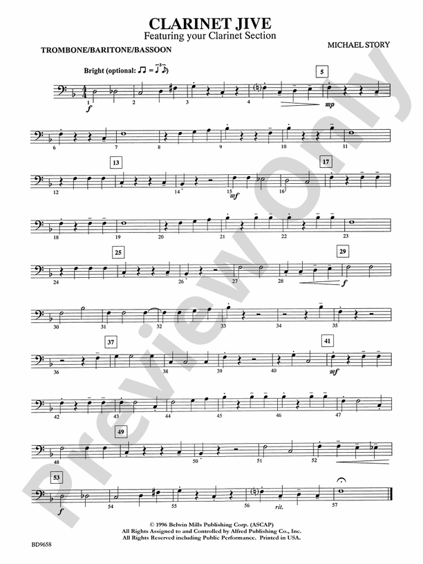 Clarinet Jive: 1st Trombone: 1st Trombone Part - Digital Sheet Music ...
