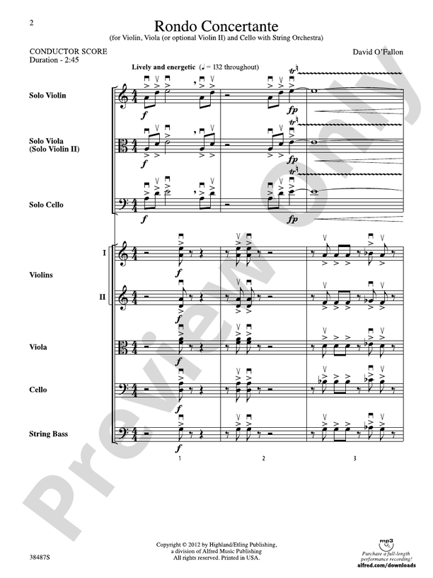 Rondo Concertante: String Orchestra Conductor Score & Parts: David O ...