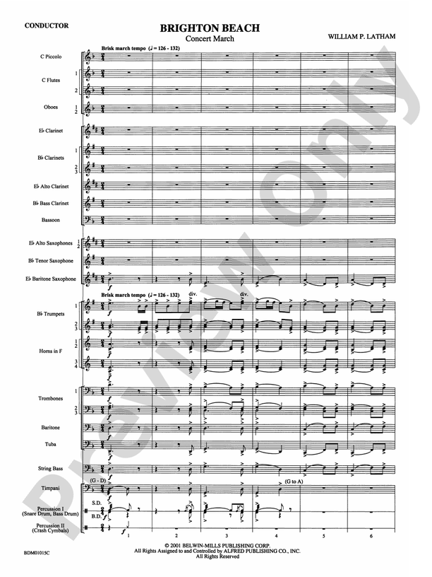 Brighton Beach: Concert Band Score - Digital Sheet Music Download