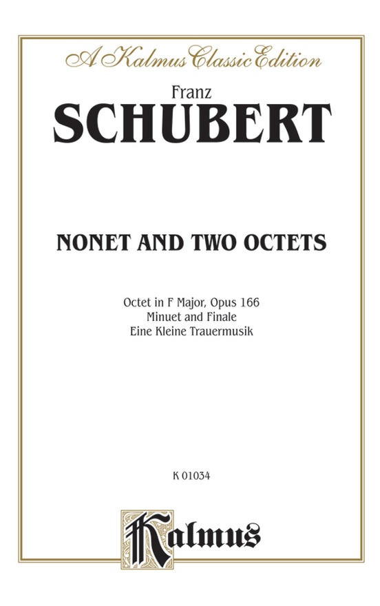 Schubert: Nonet and Two Octets: Minuet and Finale Part - Digital Sheet ...