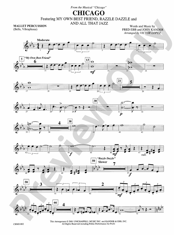 Chicago! (from the Musical Chicago!): Mallets: Mallets Part - Digital ...