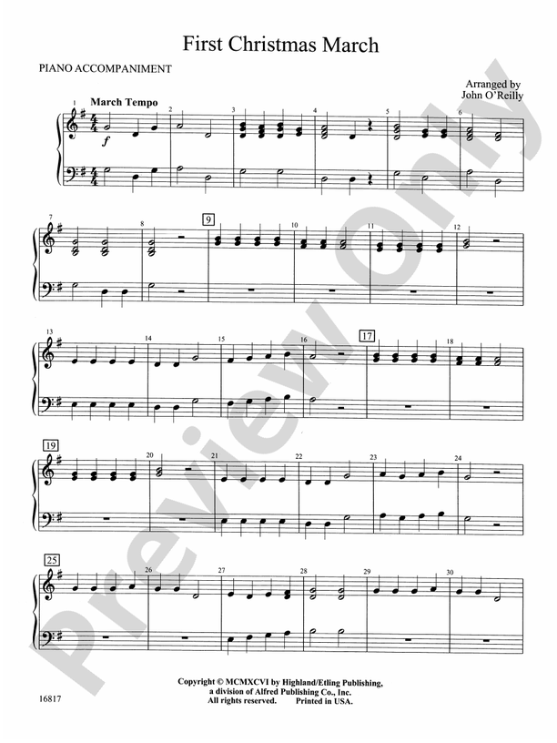 First Christmas March: Piano Accompaniment: Piano Accompaniment Part ...