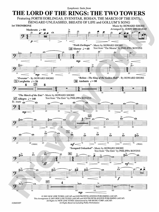 The Lord of the Rings: The Two Towers, Symphonic Suite from: 1st ...