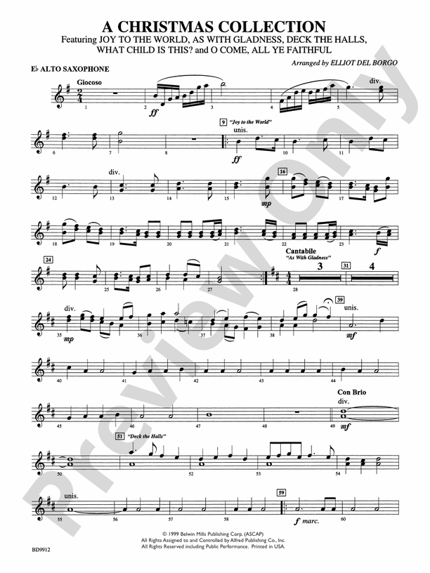 Christmas Collection: E-flat Alto Saxophone: E-flat Alto Saxophone Part - Digital Sheet Music ...