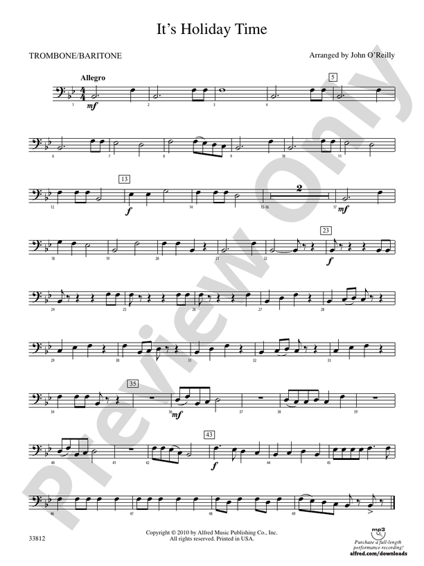 It's Holiday Time: 1st Trombone: 1st Trombone Part - Digital Sheet ...
