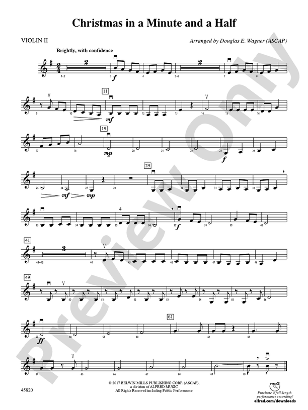 Christmas in a Minute and a Half: 2nd Violin: 2nd Violin Part - Digital Sheet Music Download