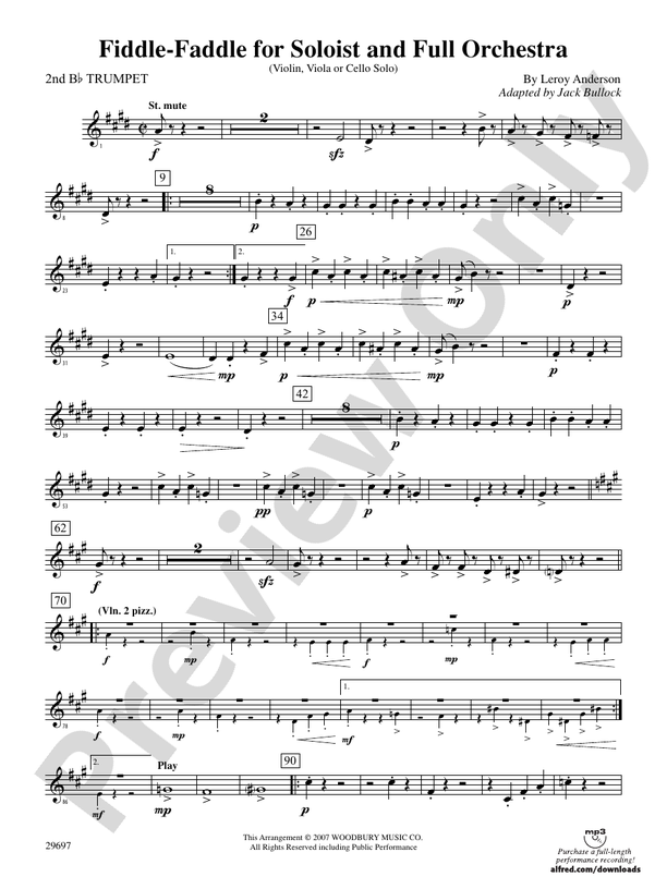 Fiddle-Faddle for Soloist and Full Orchestra: 2nd B-flat Trumpet: 2nd B ...