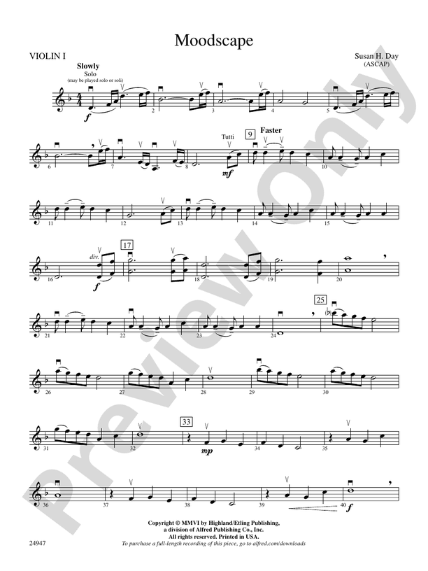 Moodscape: 1st Violin: 1st Violin Part - Digital Sheet Music Download
