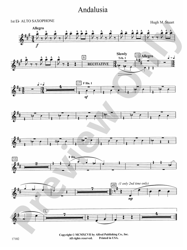 Andalusia: E-flat Alto Saxophone: E-flat Alto Saxophone Part - Digital ...