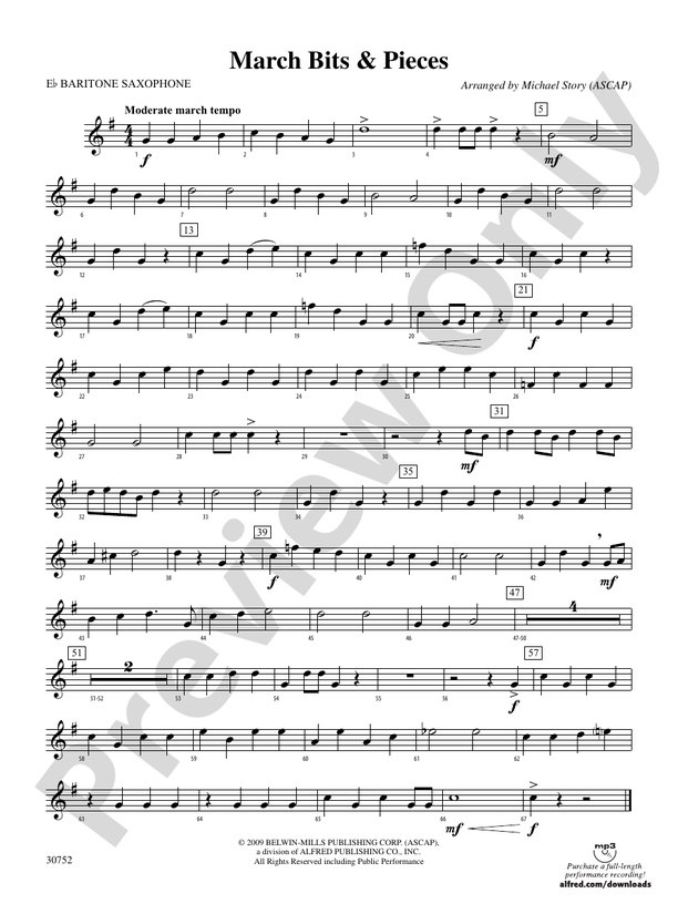 March Bits & Pieces: E-flat Baritone Saxophone: E-flat Baritone Saxophone Part - Digital Sheet ...