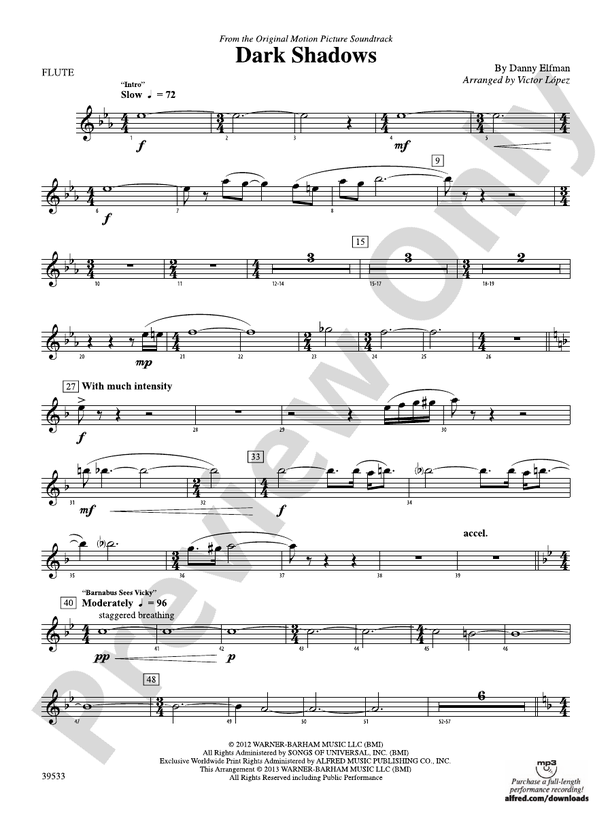 Dark Shadows (from the Original Motion Picture Soundtrack): Flute ...