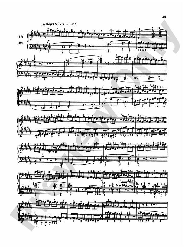 Clementi: Gradus ad Parnassum (Volume I): No. 18, B Major Part ...