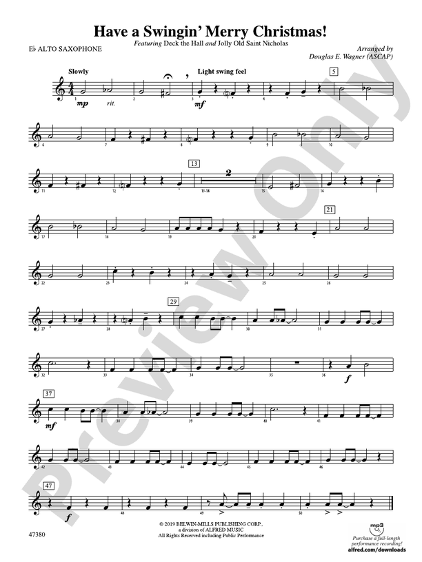 Have a Swingin' Merry Christmas!: E-flat Alto Saxophone: E-flat Alto ...