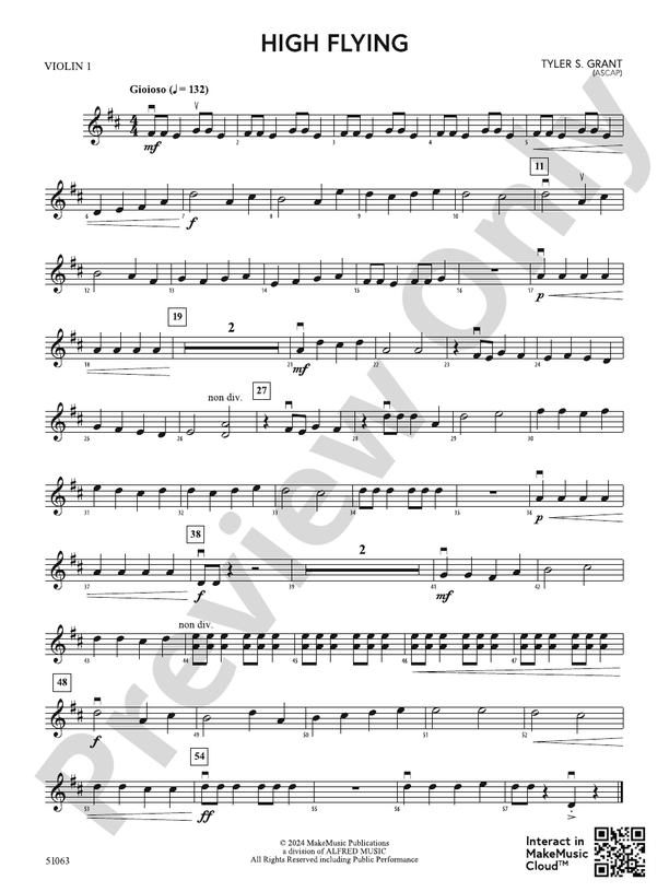 High Flying: 1st Violin: 1st Violin Part - Digital Sheet Music Download