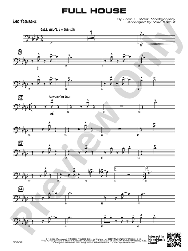 Full House: 2nd Trombone: 2nd Trombone Part - Digital Sheet Music Download