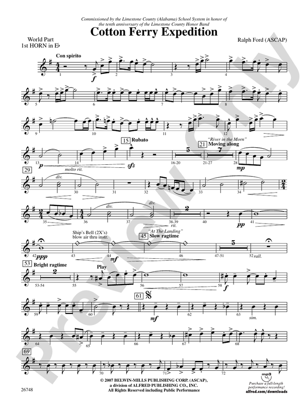 Cotton Ferry Expedition Wp 1st Horn In E Flat Wp 1st Horn In E