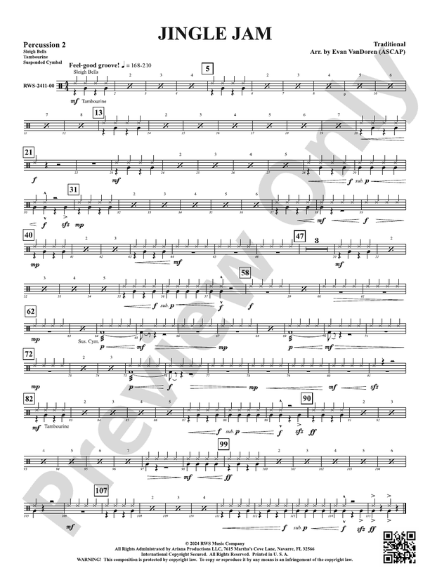 Jingle Jam: 2nd Percussion: 2nd Percussion Part - Digital Sheet Music ...