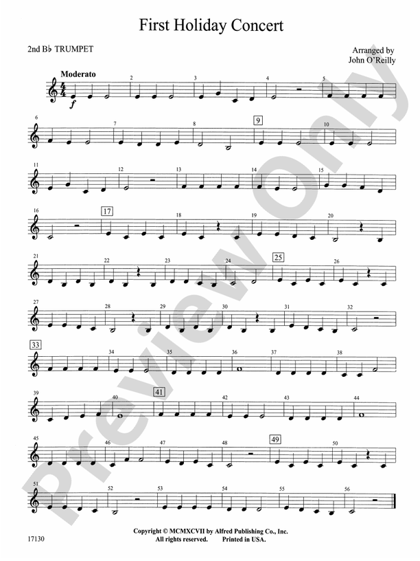 First Holiday Concert: 2nd B-flat Trumpet: 2nd B-flat Trumpet Part - Digital Sheet Music Download