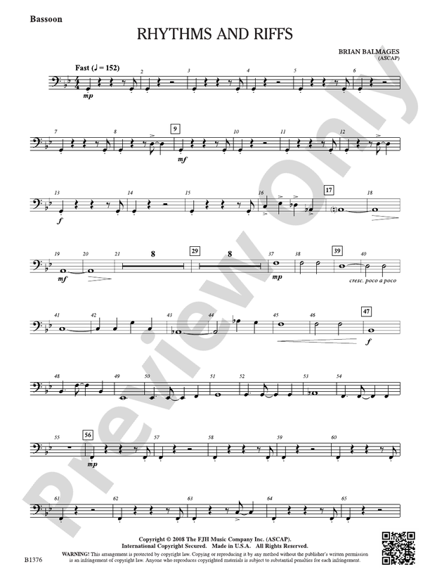 Rhythms and Riffs: Bassoon: Bassoon Part: Brian Balmages - Digital ...