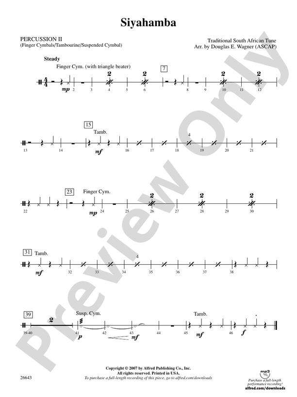 Siyahamba: 2nd Percussion: 2nd Percussion Part - Digital Sheet Music ... Siyahamba: 2nd Percussion: 2nd Percussion Part - Digital Sheet Music ...