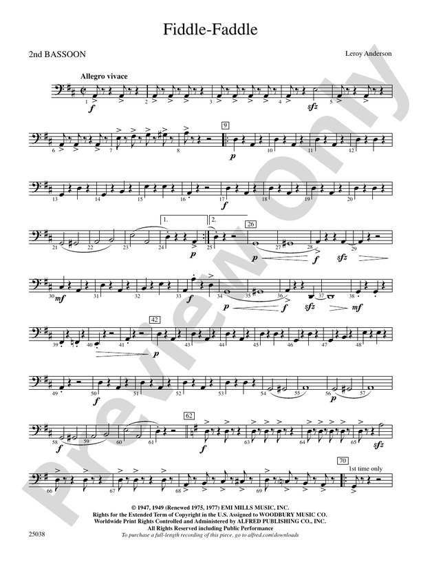 Fiddle-Faddle: 2nd Bassoon: 2nd Bassoon Part - Digital Sheet Music Download