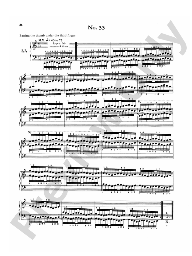 Hanon: The Virtuoso Pianist (Volume II): No. 33 Part - Digital Sheet Music Download