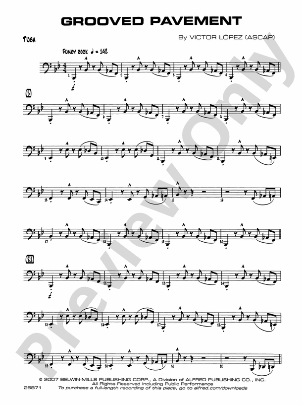 Grooved Pavement: Tuba: Tuba Part - Digital Sheet Music Download