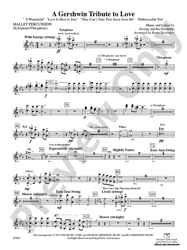 A Gershwin Tribute to Love: Mallets: Mallets Part - Digital Sheet Music ...