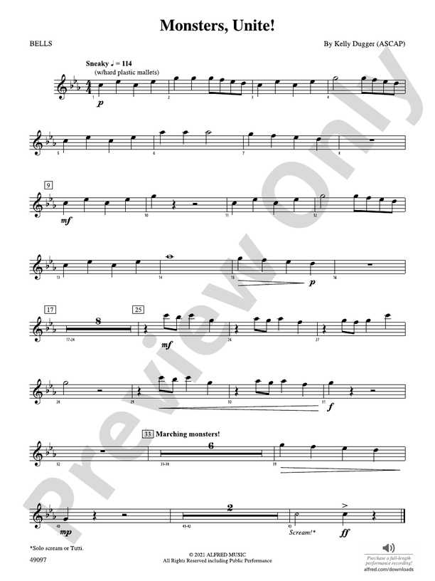 Monsters, Unite!: Mallets: Mallets Part - Digital Sheet Music Download