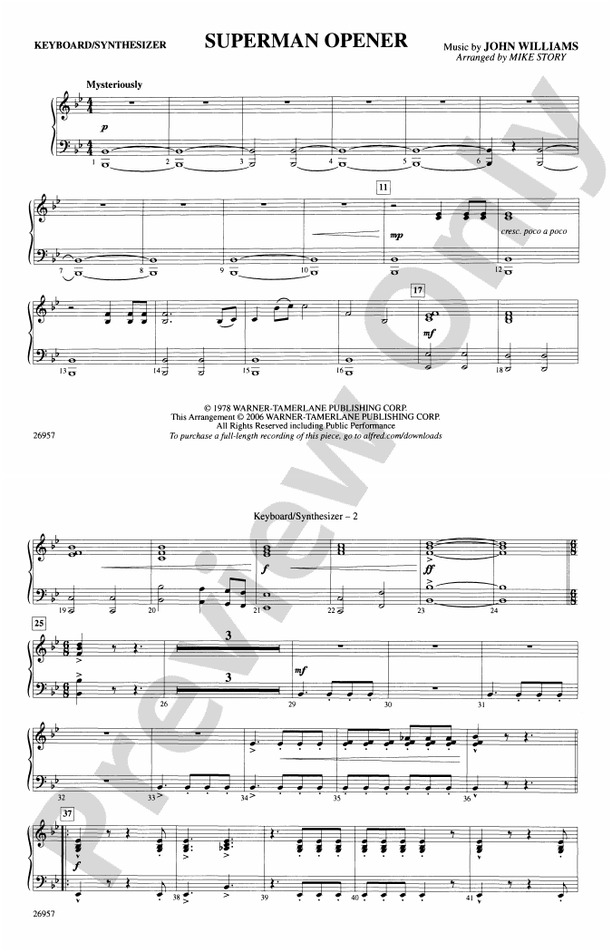 Superman Opener: Keyboard/Synthesizer: Keyboard/Synthesizer Part ...