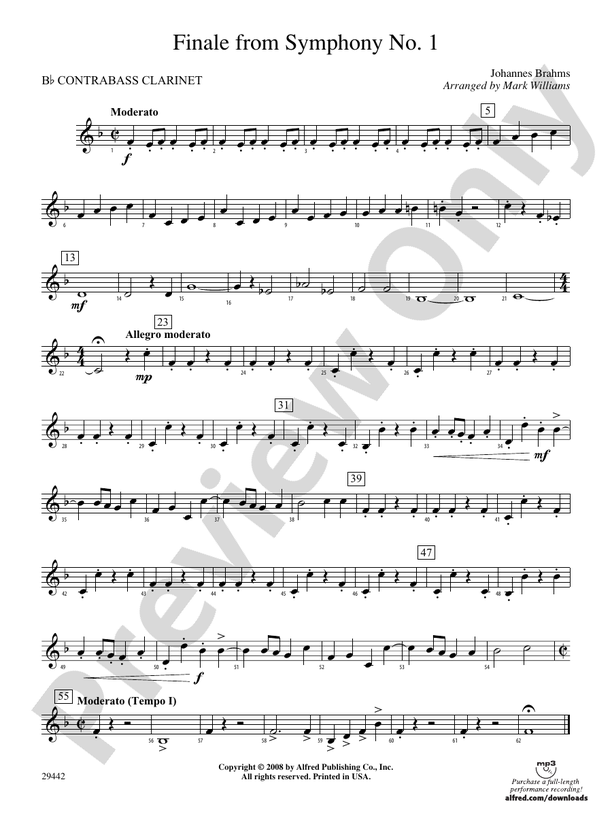Finale from Brahms's Symphony No. 1: (wp) B-flat Contrabass Clarinet: (wp) B-flat Contrabass ...