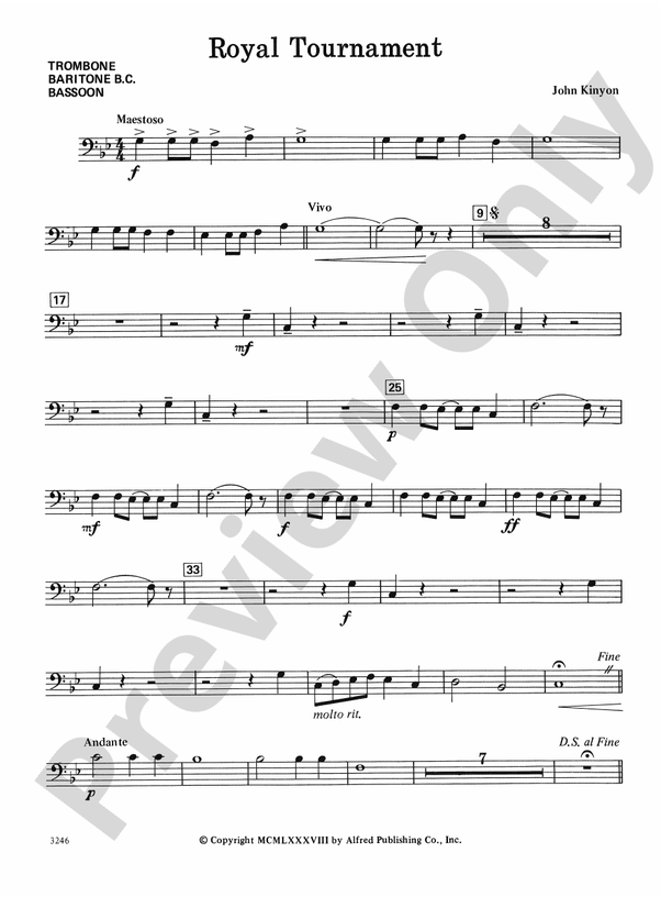 Royal Tournament: 1st Trombone: 1st Trombone Part - Digital Sheet Music Download