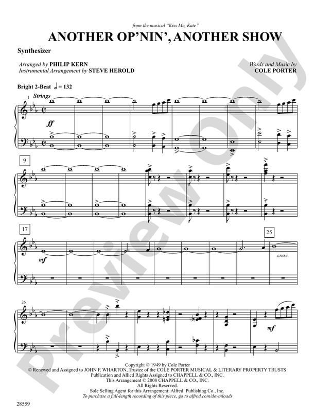 Another Op'nin', Another Show: Synthesizer: Synthesizer Part - Digital ...