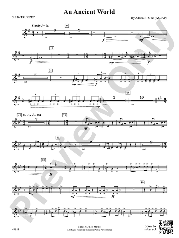 An Ancient World: 3rd B-flat Trumpet: 3rd B-flat Trumpet Part - Digital ...