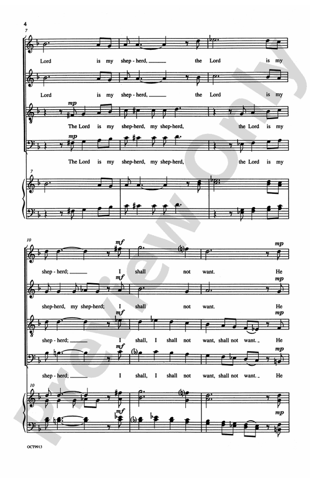 23rd Psalm: SATB Choral Octavo - Digital Sheet Music Download