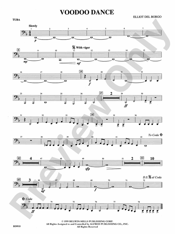 Voodoo Dance: Tuba: Tuba Part - Digital Sheet Music Download