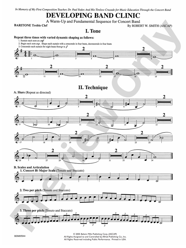 Developing Band Clinic (A Warm-Up and Fundamental Sequence for Concert ...