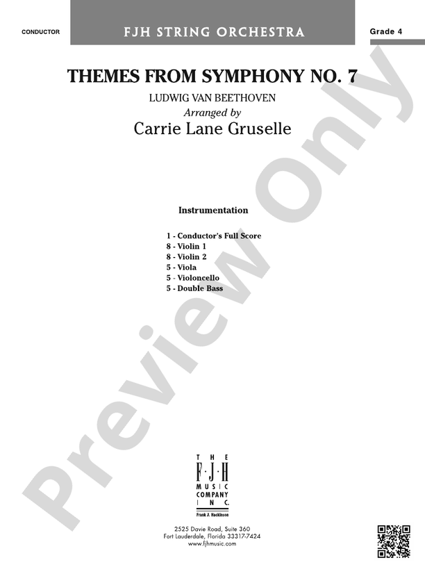 Themes from Symphony No. 7: String Orchestra Conductor Score & Parts ...