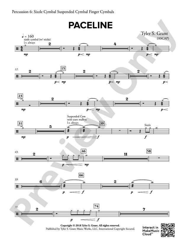 Paceline: 6th Percussion: 6th Percussion Part - Digital Sheet Music ...