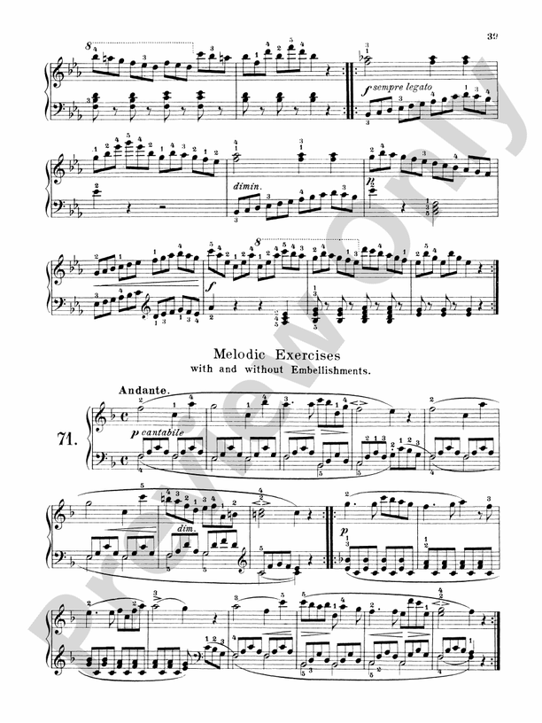 Czerny: Practical Method for Beginners, Op. 599: Melodies with and without ornaments Part ...