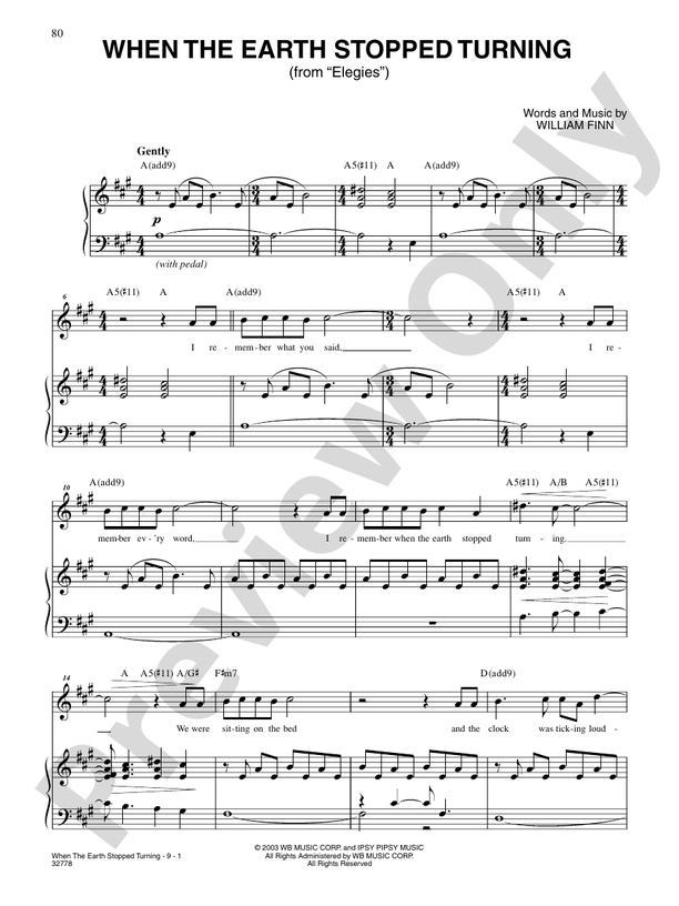 When the Earth Stopped Turning (From "Elegies: A Song Cycle"): Voice: William Finn - Digital ...