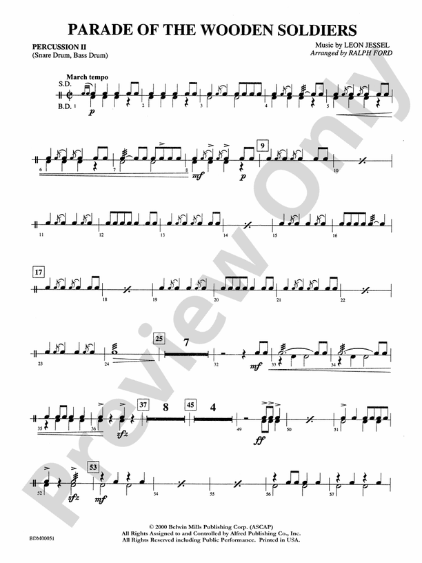 Parade of the Wooden Soldiers: 2nd Percussion: 2nd Percussion Part ...