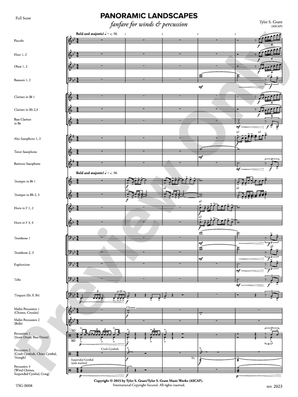 Panoramic Landscapes: Concert Band Conductor Score & Parts: Tyler S ...