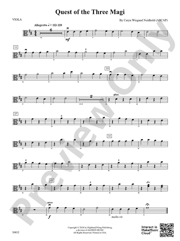 Quest of the Three Magi: Viola: Viola Part - Digital Sheet Music Download