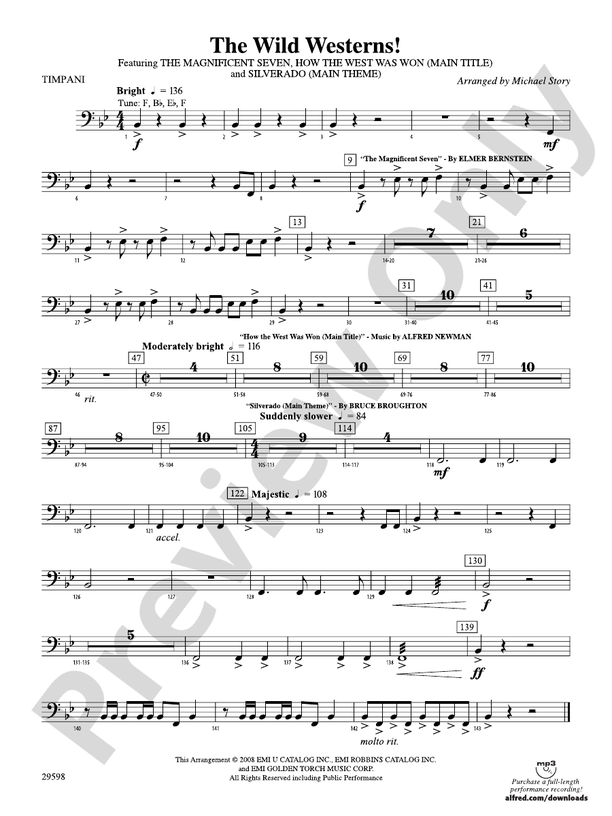 The Wild Westerns!: Timpani: Timpani Part - Digital Sheet Music Download