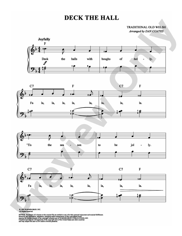 Deck The Hall: Easy Piano: Traditional - Digital Sheet Music Download