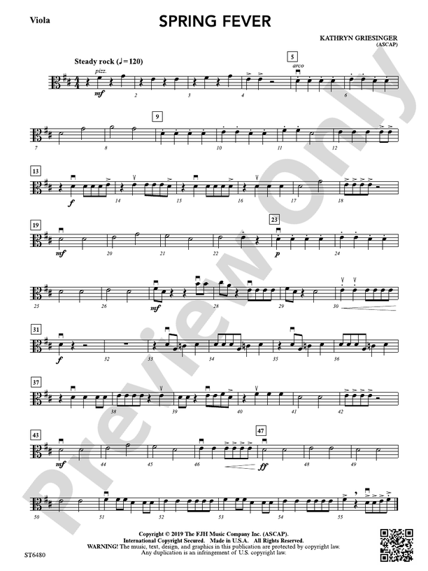 Spring Fever: Viola: Viola Part: Kathryn Griesinger - Digital Sheet ...