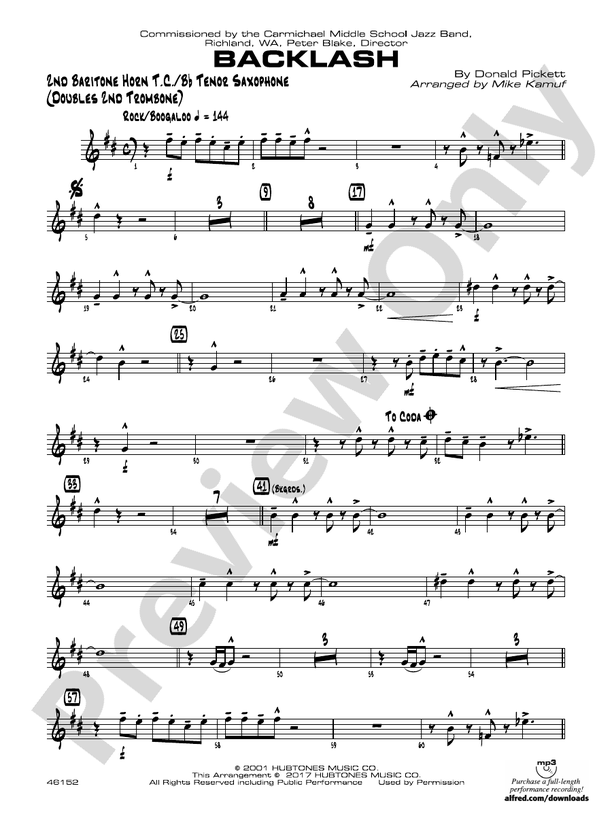 Backlash: 2nd Baritone T.C.: 2nd Baritone T.C. Part - Digital Sheet Music Download