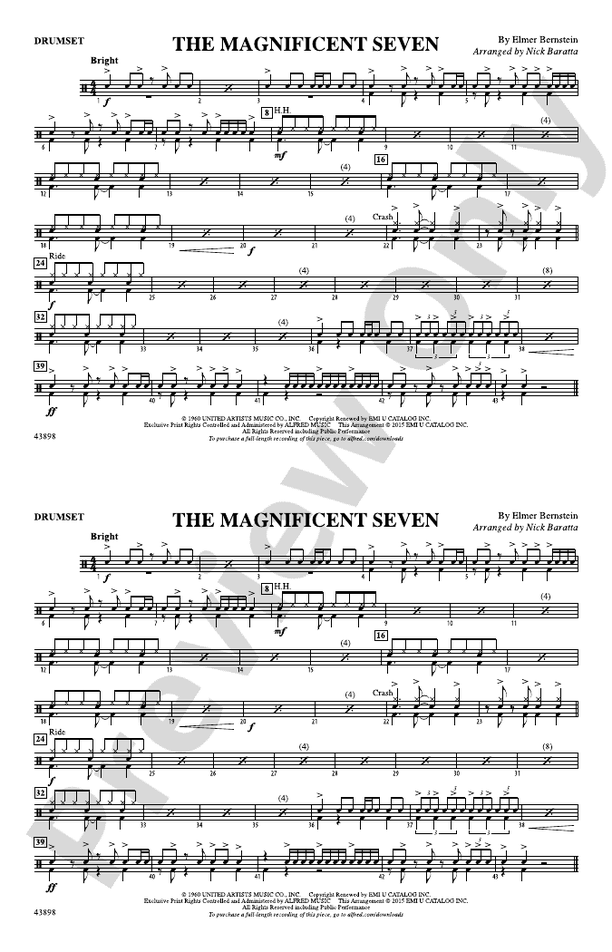 The Magnificent Seven: Drums: Drums Part - Digital Sheet Music Download